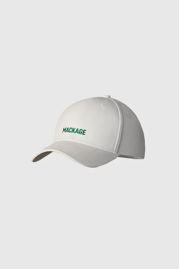 Mackage Cotton Canvas Baseball Cap - White