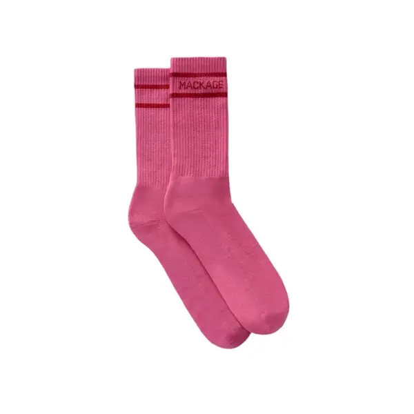 Mackage Branded Crew Socks - Azalea-lava