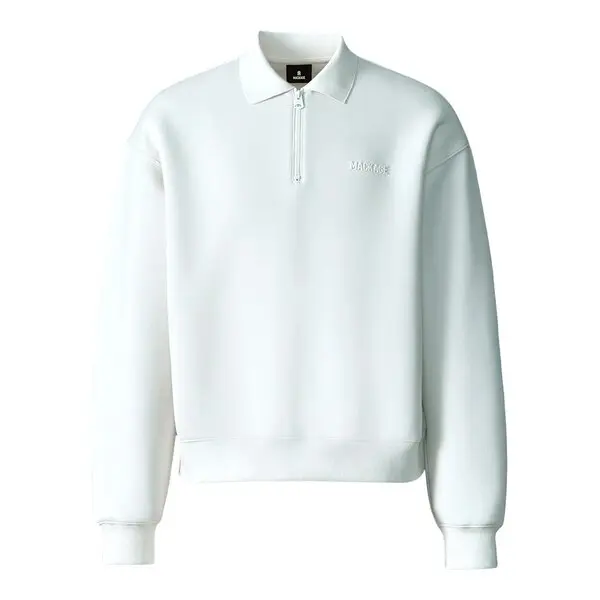 Mackage Half-zip Double-face Jersey Sweater - Cream