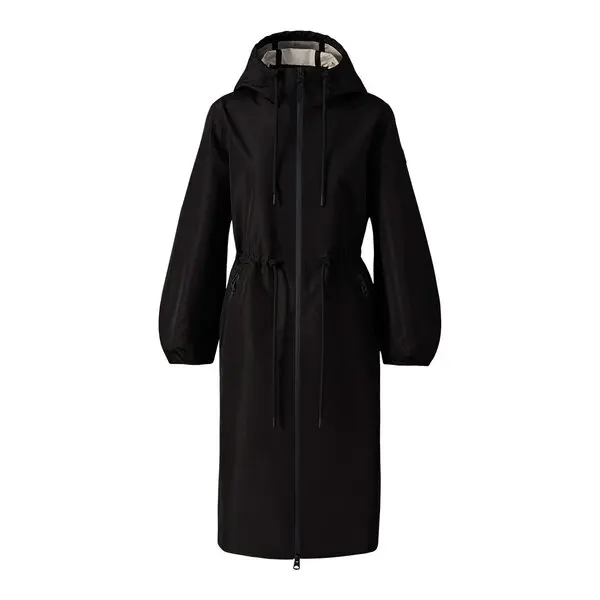 Mackage Mekelle-z Long Recycled Technical Rain Coat - Black-trench