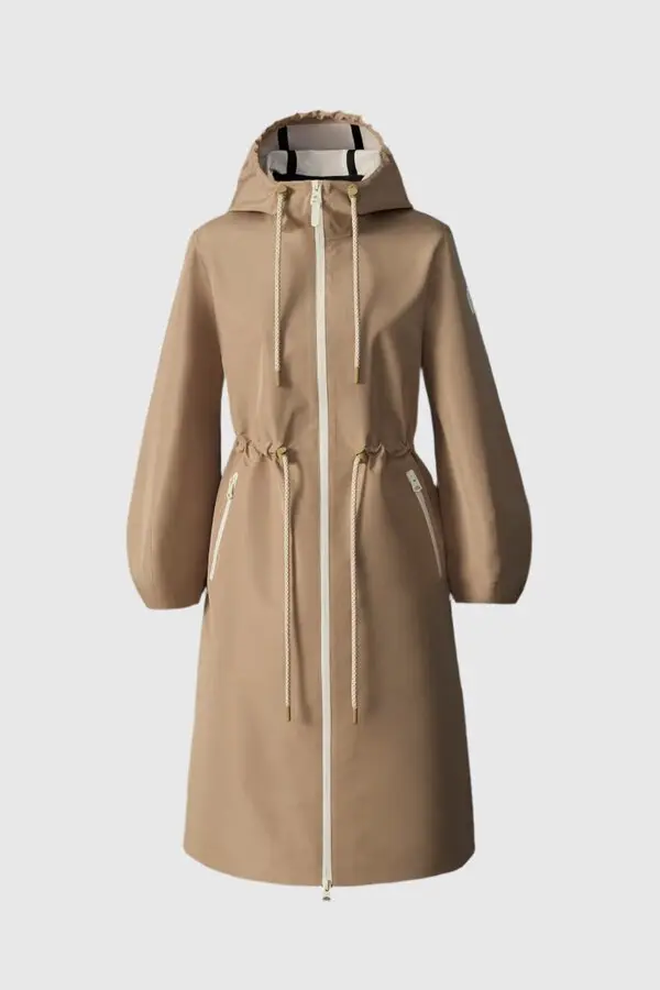 Mackage Mekelle-z Long Recycled Technical Rain Coat - Light Camel-cream