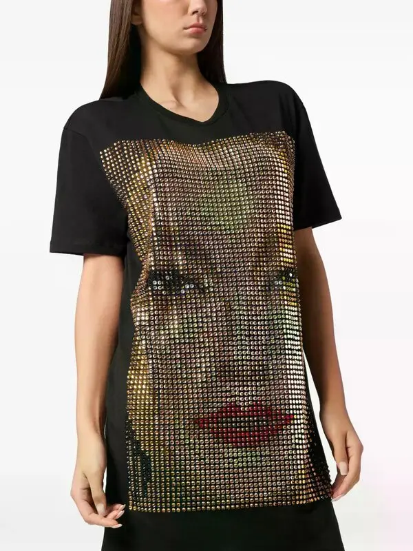 Philipp Plein Rhinestone-embellished Jersey Dress