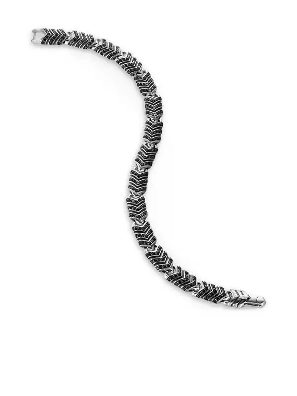 David Yurman Sterling Chevron-link Diamond Bracelet - Silver