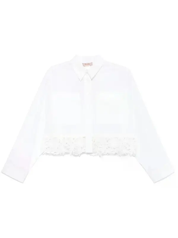 TWINSET Poplin Lace Shirt