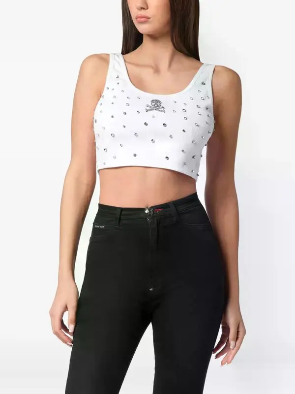 Philipp Plein Rhinestone-embellished Jersey Top