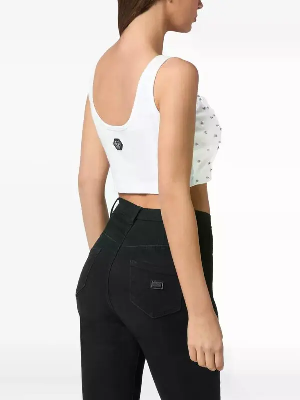 Philipp Plein Rhinestone-embellished Jersey Top