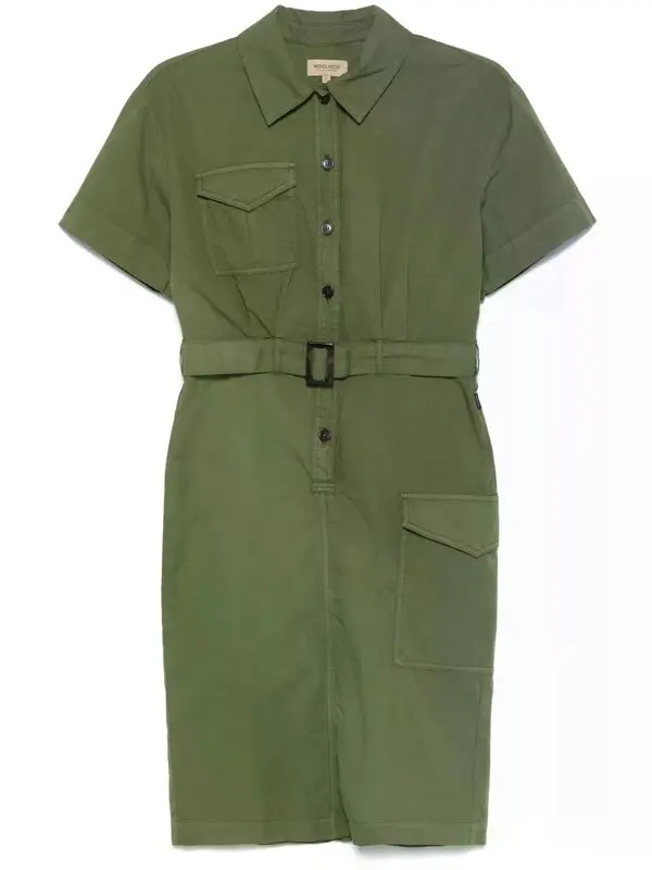 Woolrich Belted Shirt Dress - Green