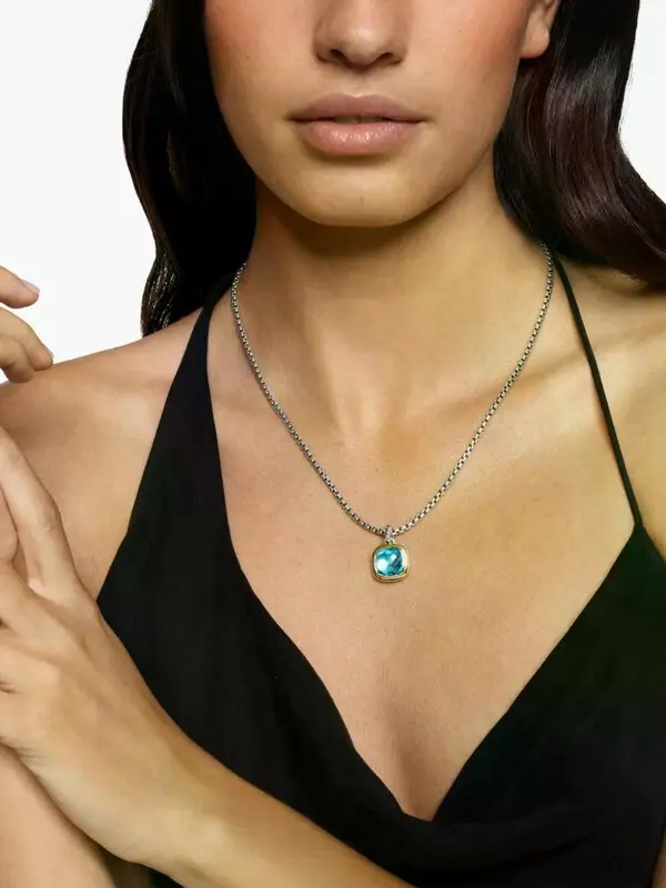 David Yurman 18kt Yellow Gold And Sterling Albion Topaz Pendant - Silver