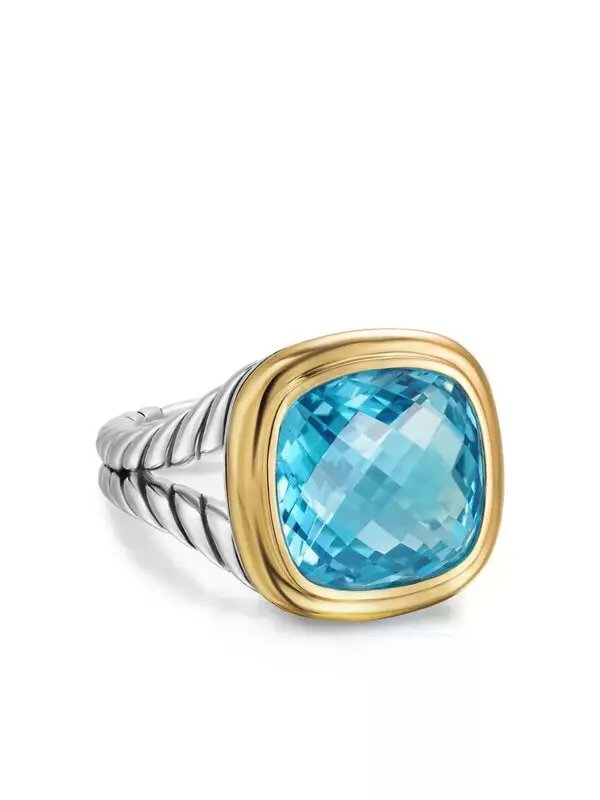 David Yurman 18kt Yellow Gold And Sterling Albion Topaz Ring - Silver
