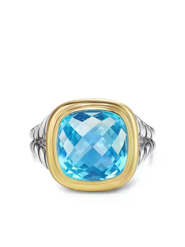 David Yurman 18kt Yellow Gold And Sterling Albion Topaz Ring - Silver