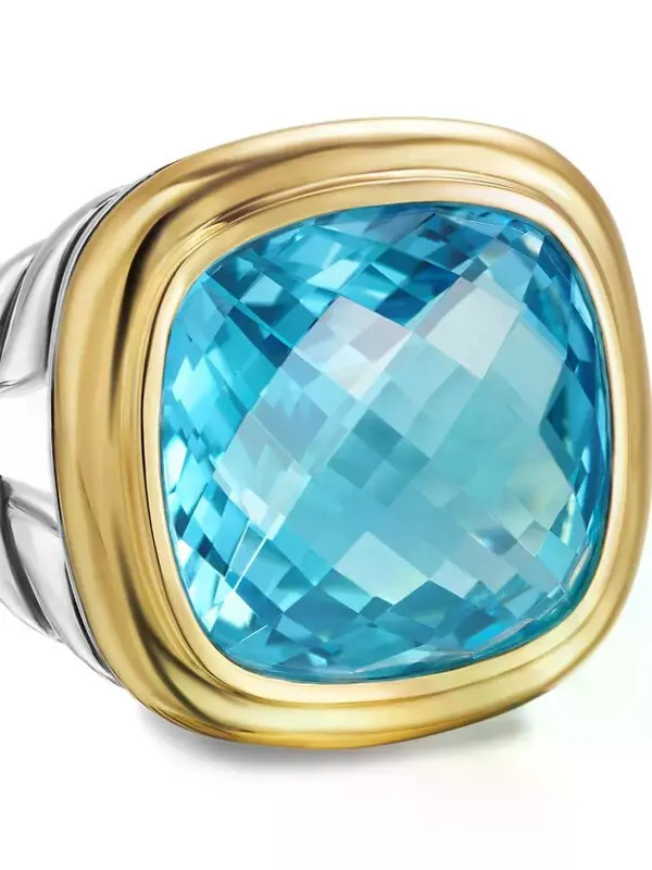 David Yurman 18kt Yellow Gold And Sterling Albion Topaz Ring - Silver
