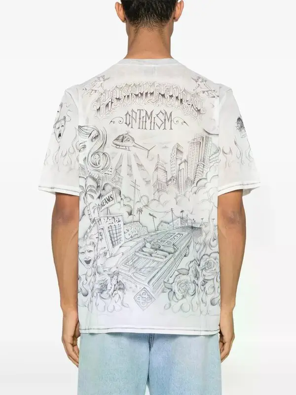 Casablanca Tattoo-print Mesh T-shirt