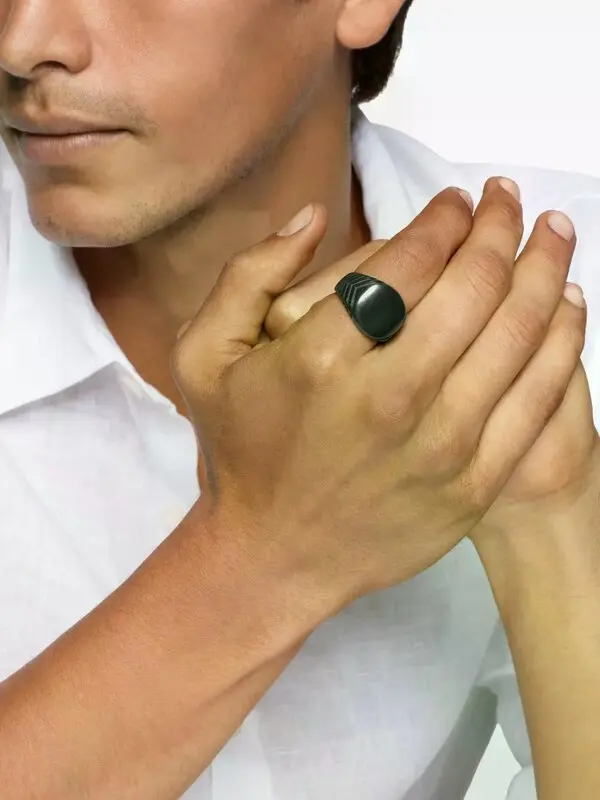 David Yurman Chevron Signet Ring - Black