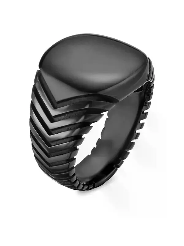 David Yurman Chevron Signet Ring - Black