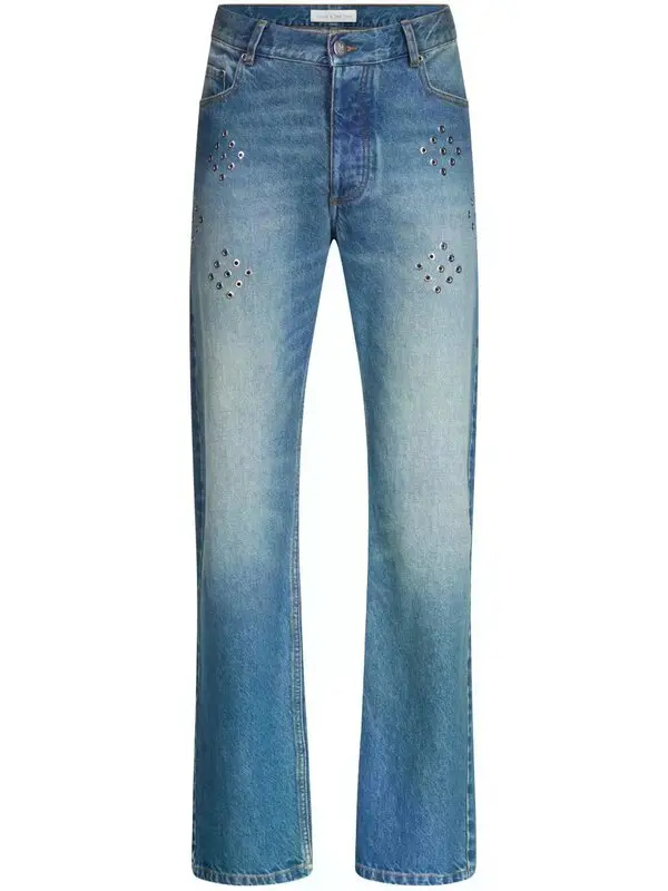LUDOVIC DE SAINT SERNIN Eyelet-embellished Jeans