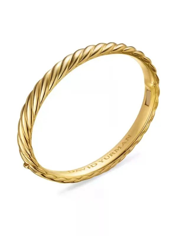 David Yurman 18k Yellow Cable Bangle Bracelet - Gold