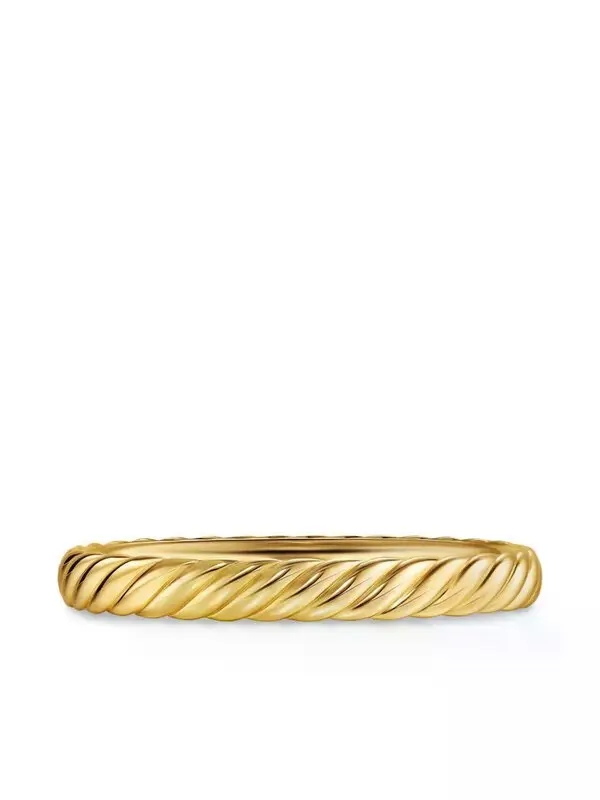 David Yurman 18k Yellow Cable Bangle Bracelet - Gold