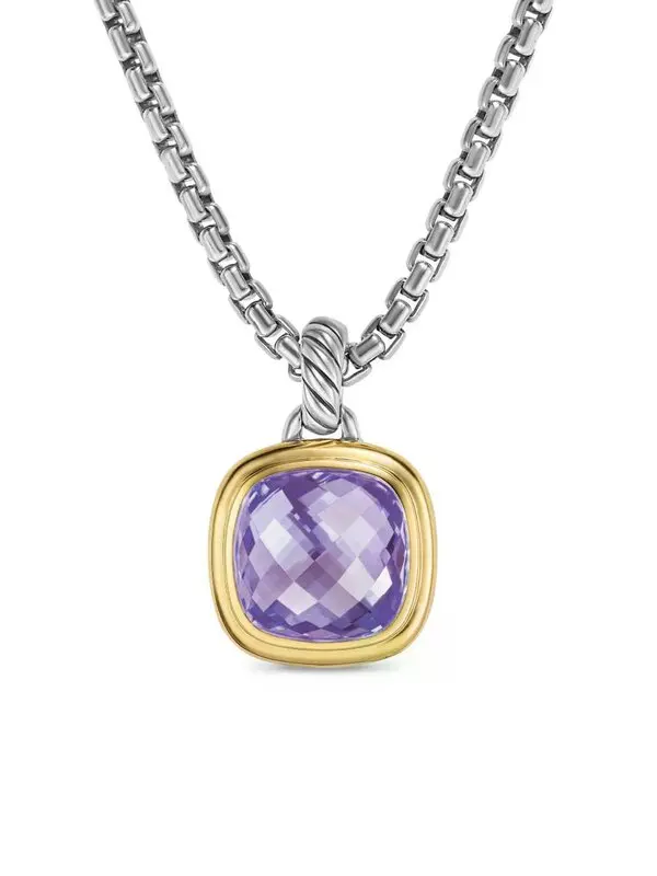 David Yurman 18kt Yellow Gold & Sterling Albion Amethyst Pendant Necklace - Silver