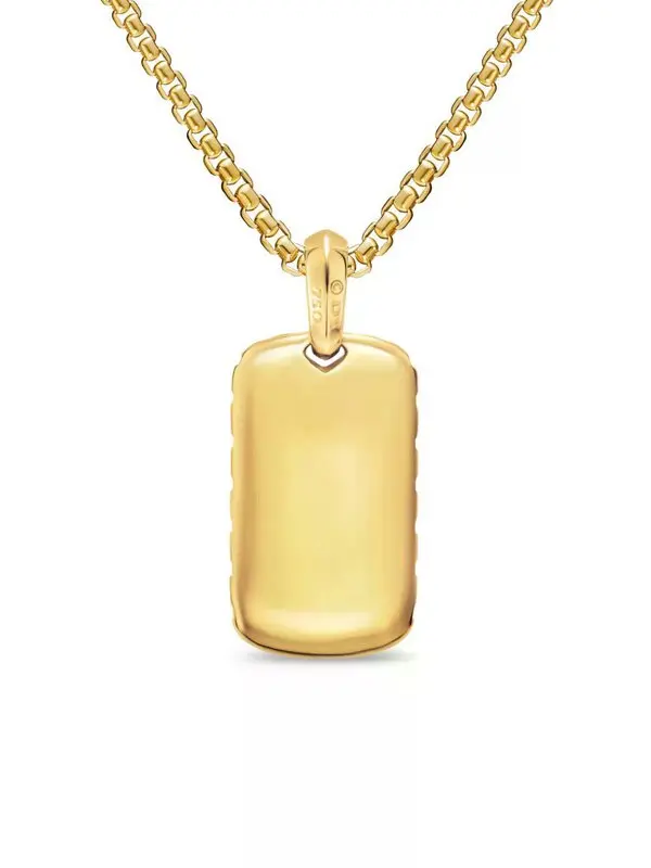 David Yurman 18kt Yellow Tiger Eye Chevron Pendant - Gold