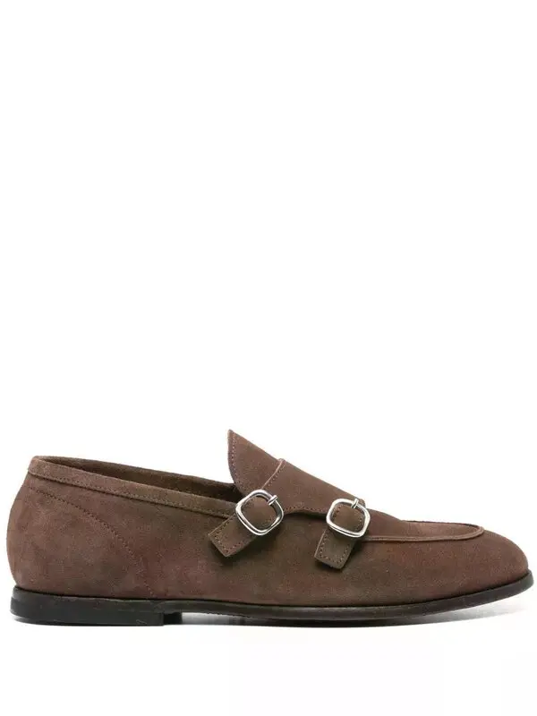 CENERE GB Suede Monk Shoes - Brown