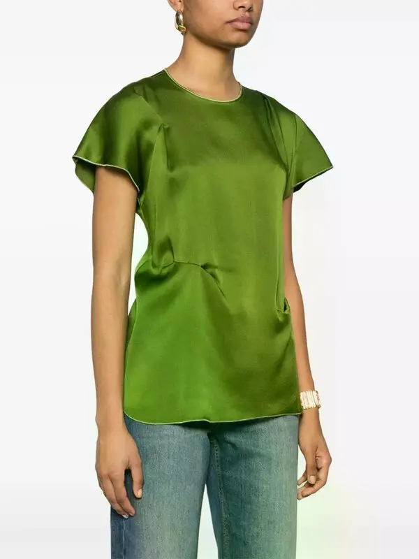 Victoria Beckham Pleat-detail Top - Green