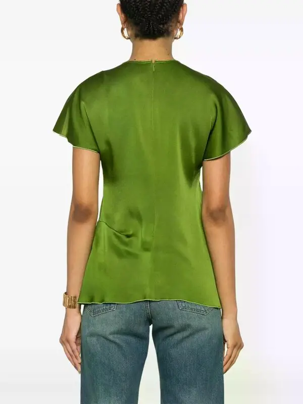 Victoria Beckham Pleat-detail Top - Green