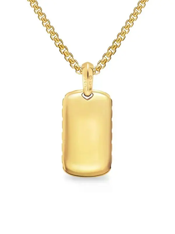 David Yurman 18kt Yellow Diamond Chevron Pendant - Gold