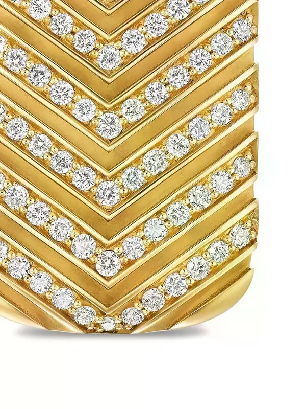 David Yurman 18kt Yellow Diamond Chevron Pendant - Gold