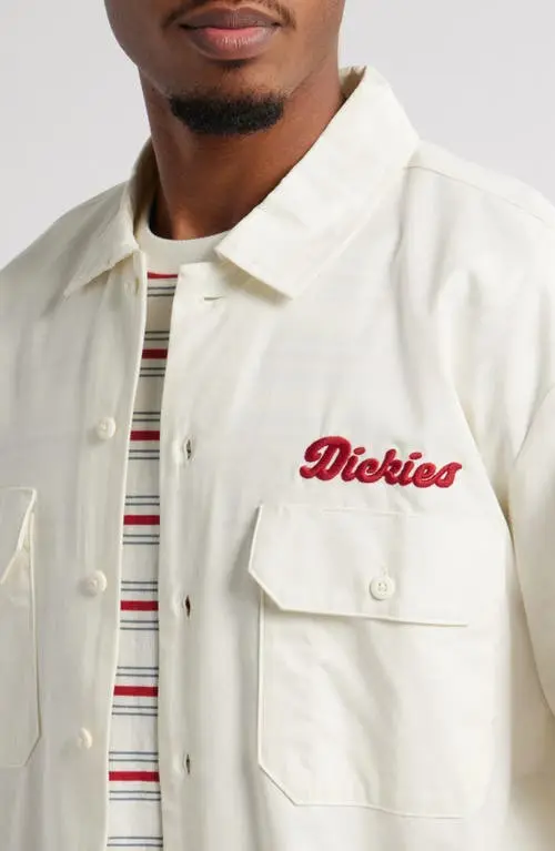 Dickies Lewiston Logo Embroidered Cotton Button-up Utility Shirt