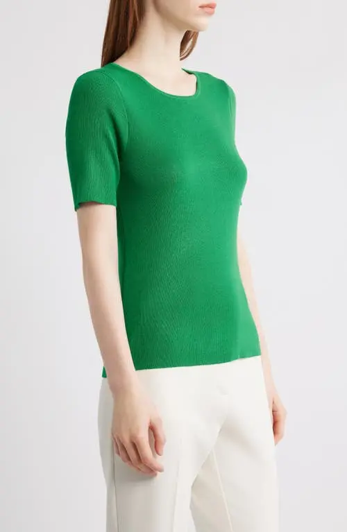 TAHARI ASL Short Sleeve Sweater - Emerald