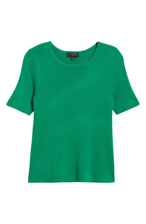 TAHARI ASL Short Sleeve Sweater - Emerald