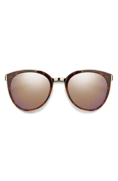 SMITH Somerset 53mm Chromapop™ Polarized Cat Eye Sunglasses - Tortoise Rose / Rose Gold