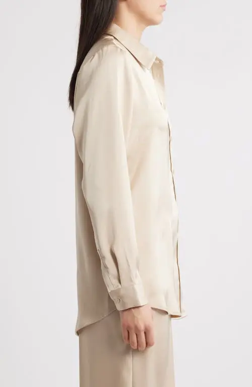TAHARI ASL Satin Button-up Shirt