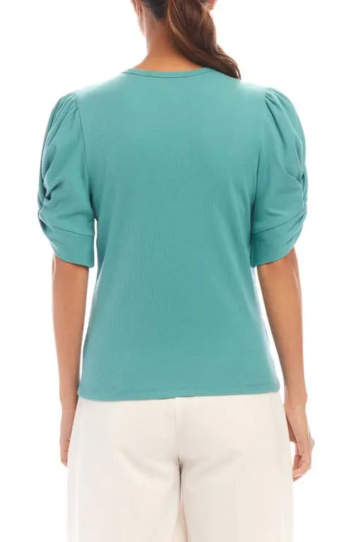 Karen Kane Twist Sleeve Rib Top