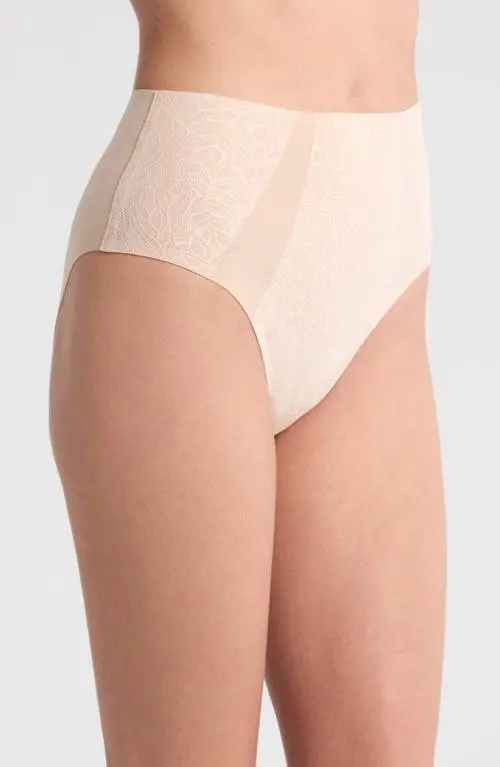 Chantelle Pure Lace High Waist Support Briefs - Beige Blush