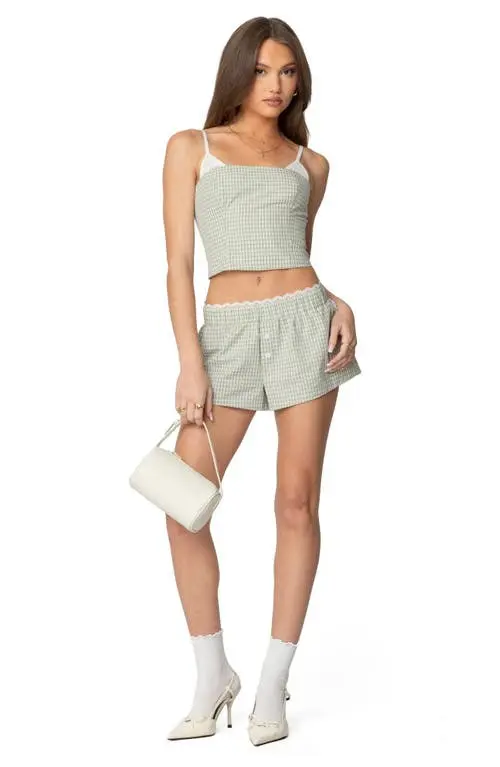 EDIKTED Lenorah Plaid Crop Top