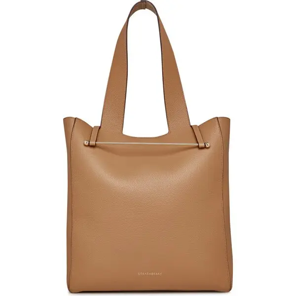 Strathberry Melody Fine Grain Leather Tote - Caramel