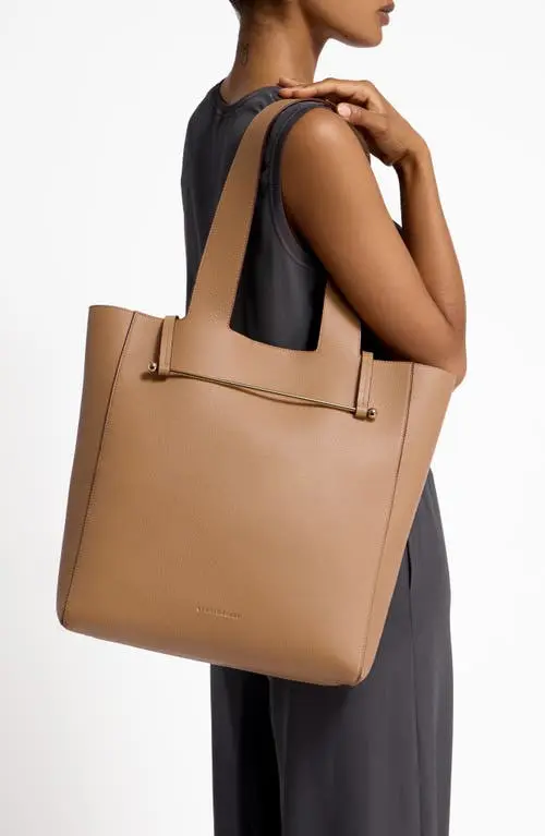 Strathberry Melody Fine Grain Leather Tote - Caramel