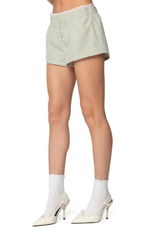 EDIKTED Lenorah Plaid Boxer Shorts