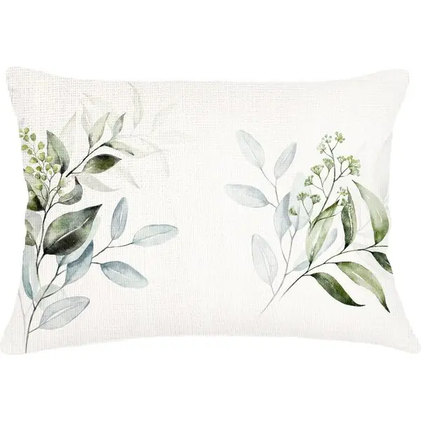 Anaya Eucalyptus Linen Pillow With Down Insert