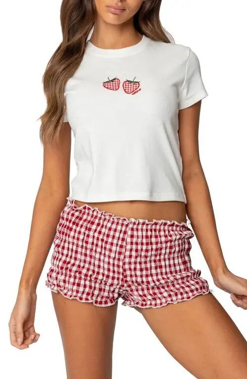 EDIKTED Embroidered Baby Tee