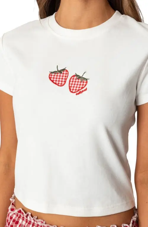 EDIKTED Embroidered Baby Tee