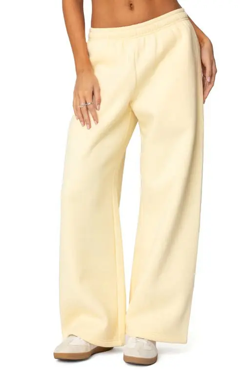 EDIKTED Bonney Bow Detail Sweatpants - Yellow