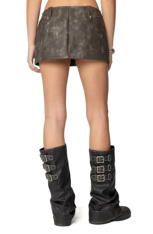EDIKTED Faux Leather Mini Skirt