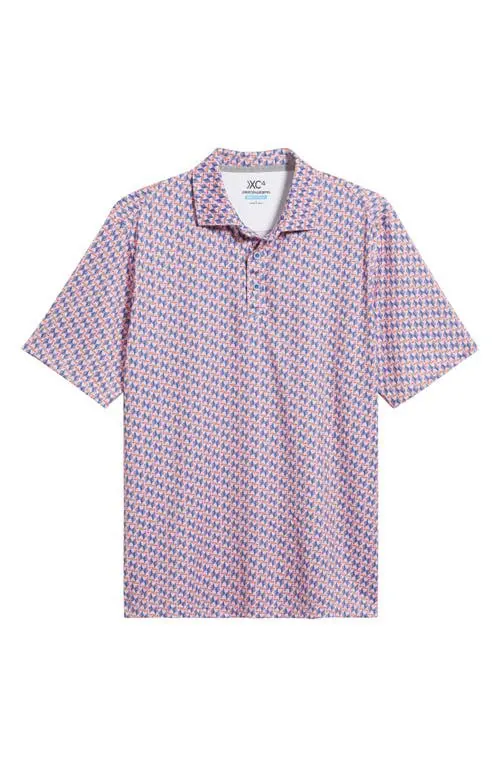 Johnston & Murphy Xc4® + Cool Degree™ Mini Martini Print Performance Golf Polo - Pink Multi
