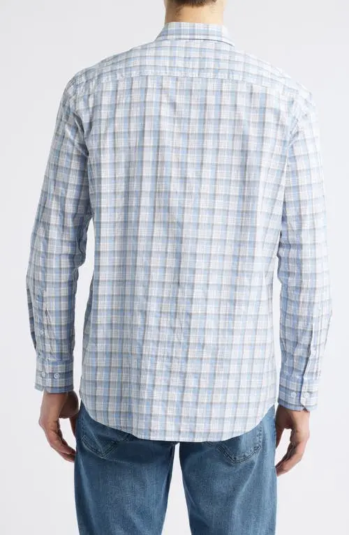 Johnston & Murphy Outline Grid Plaid Button-up Shirt