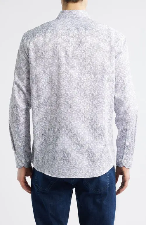 Johnston & Murphy Circle Grid Print Button Down Shirt