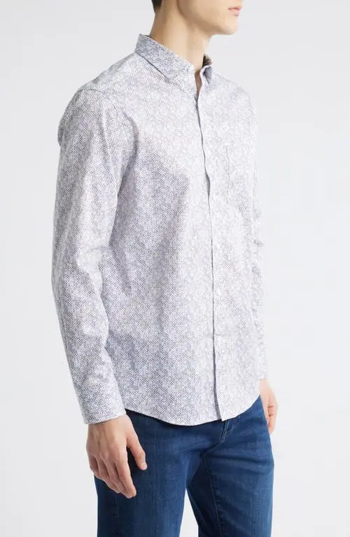 Johnston & Murphy Circle Grid Print Button Down Shirt
