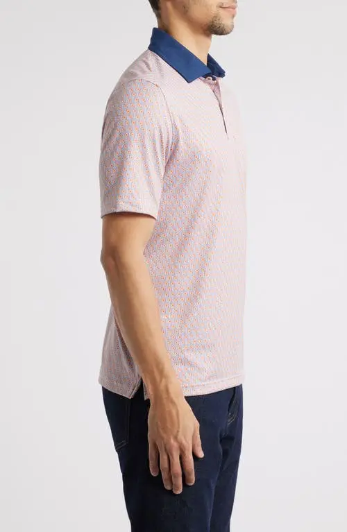 Johnston & Murphy Xc4® + Cool Degree™ Geo Print Performance Golf Polo - Orange