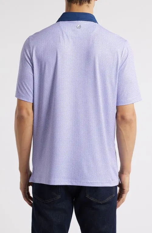 Johnston & Murphy Xc4® + Cool Degree™ Geo Print Performance Golf Polo - Purple/navy